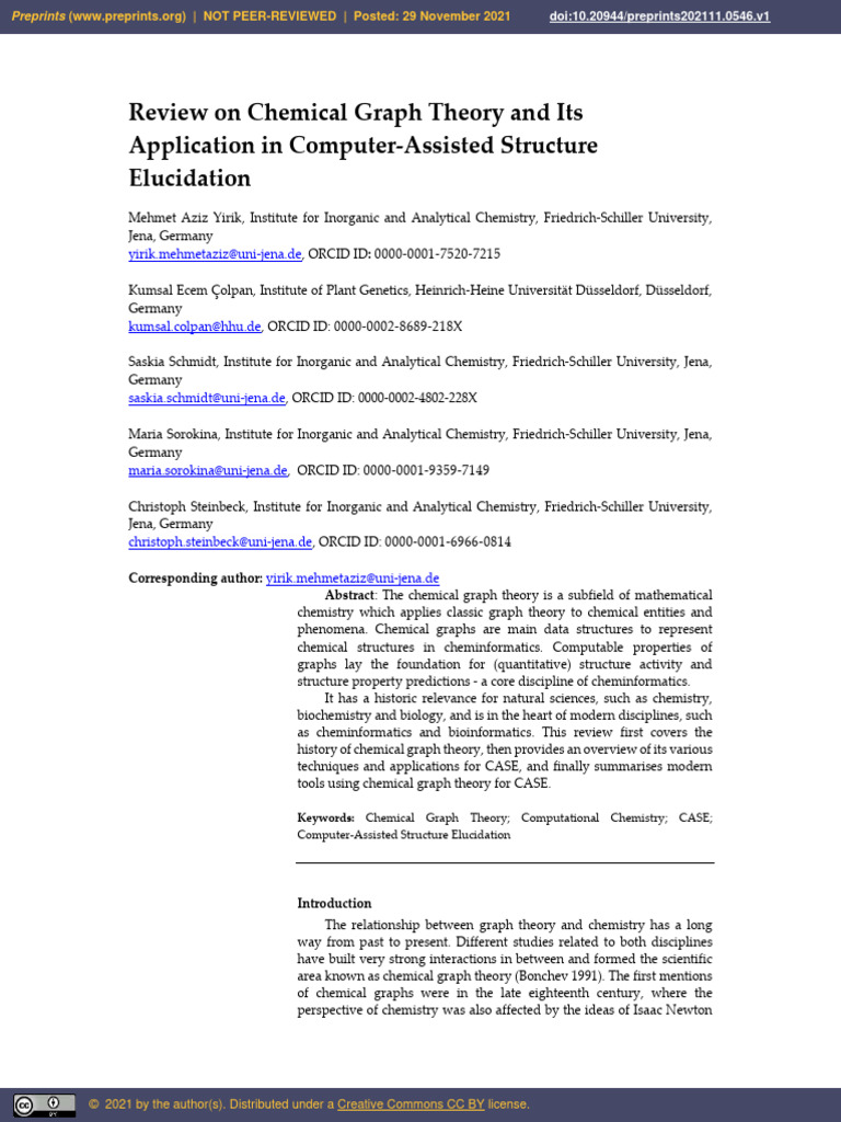 Review On Chemical Graph Theory and Its | PDF | Molecules | Matrix ...