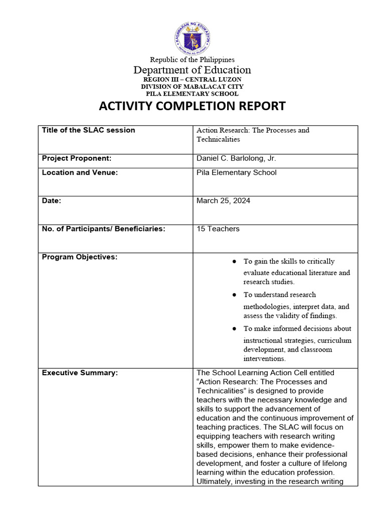 ACR - LAC - Action Research-1 | PDF | Teachers | Differentiated Instruction