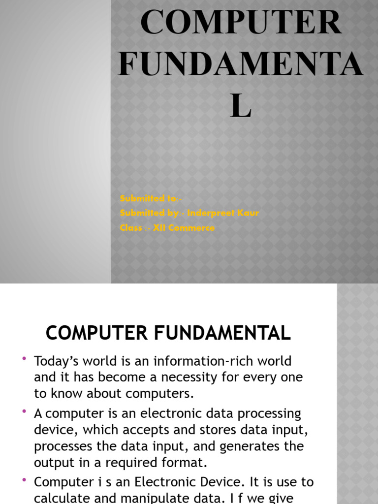 Computer Fundamental | PDF | Computer Data Storage | Workstation
