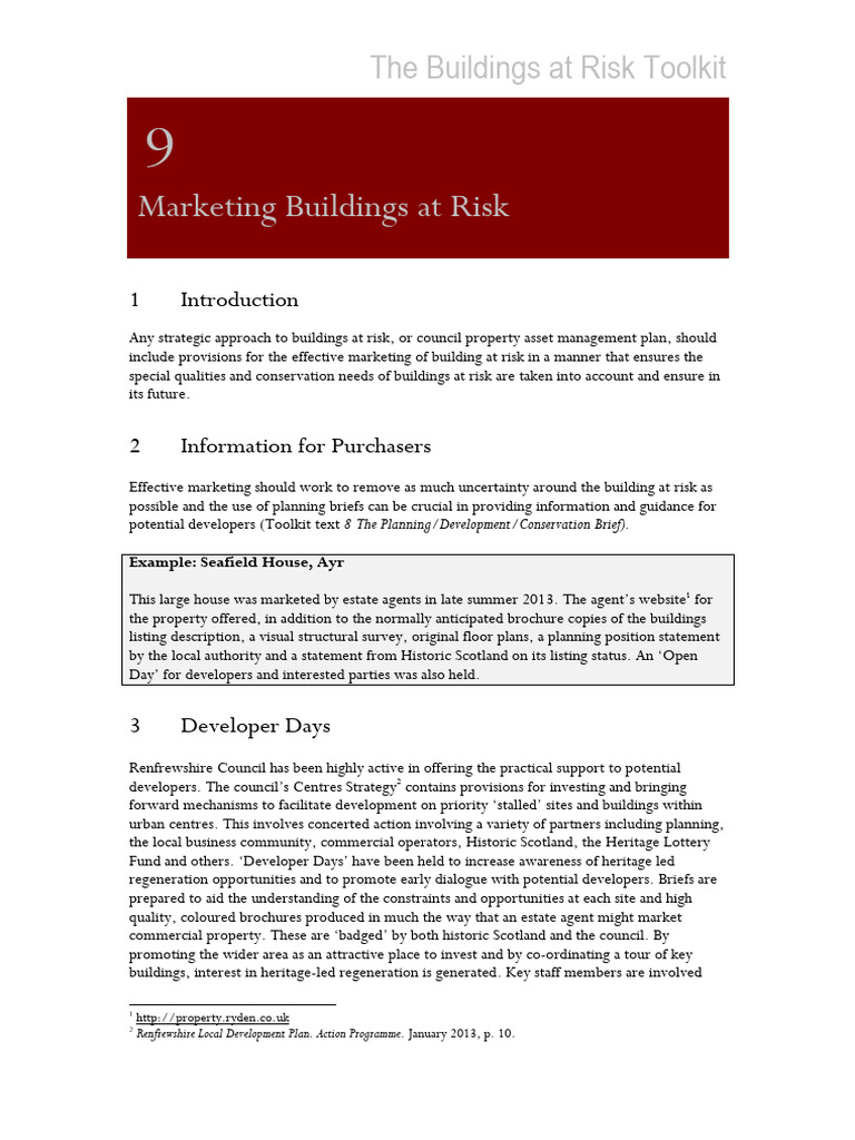 Marketing Strategies for At-Risk Buildings | PDF | Procurement | Risk