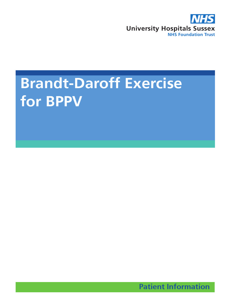 Brandt Daroff Exercise For BPPV | PDF | Vertigo | Clinical Medicine