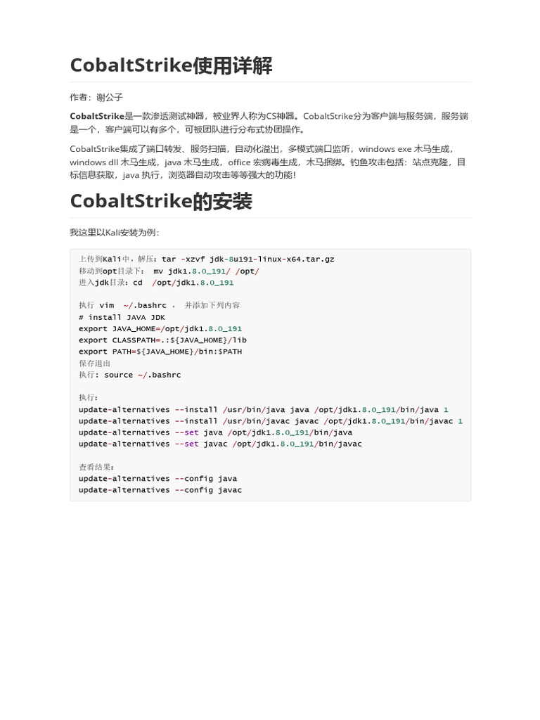 CobaltStrike的使用详解 | PDF
