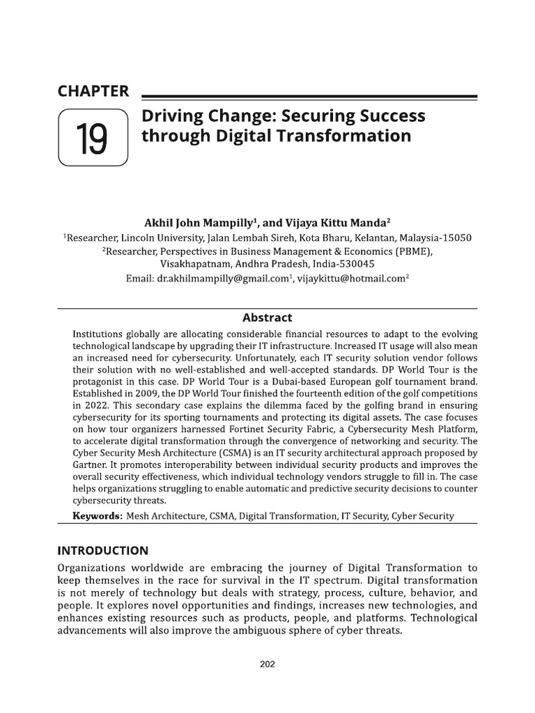Driving Change Securing Success Through Digital Transformation | PDF
