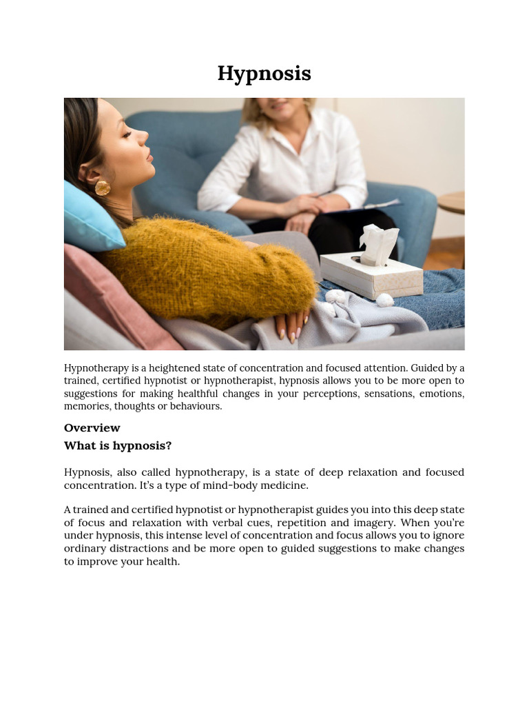 Hypnosis | PDF | Hypnotherapy | Hypnosis