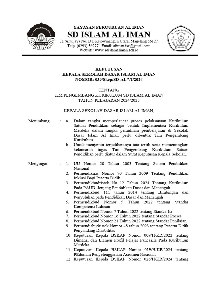 4 - SK Pengembang Kosp 2024 | PDF | Kesehatan Holistik