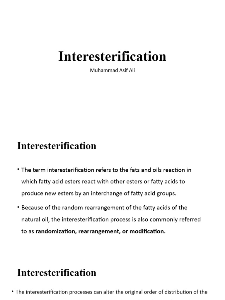 Interesterification in Fats and Oils | PDF | Fatty Acid | Chemistry