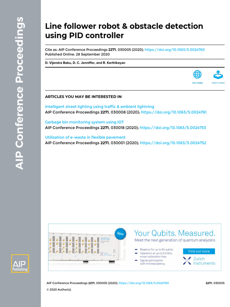 Line Follower Robot & Obstacle Detection Using PID Controller | PDF ...