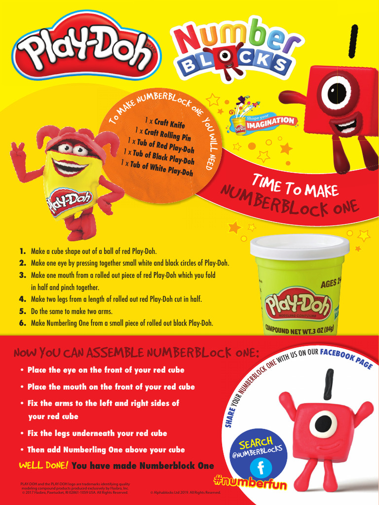 5ec511c51b60fb1ef9e822aa PlayDoh Craft Numberblocks | PDF | Hasbro Products | Hasbro