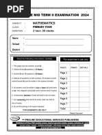 Primary Seven Pre-Ple Set I Examination 2023 Mathematics | PDF ...