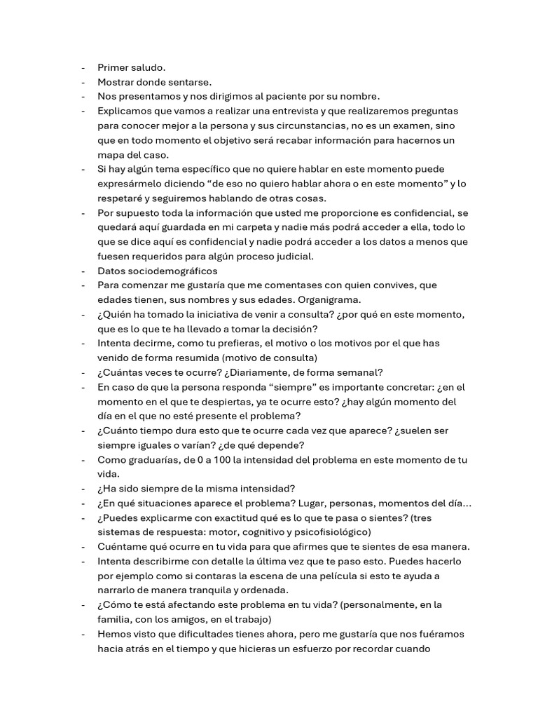 Entrevista | PDF | Conceptos psicologicos | Ciencias del comportamiento