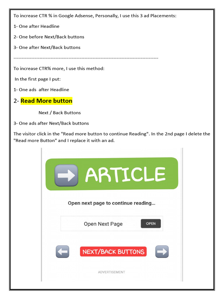 How To Increase CTR in Google Adsense | PDF