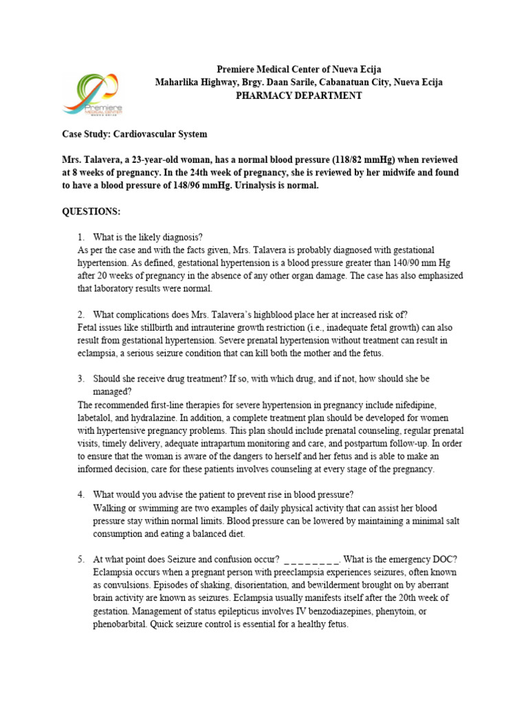 Case Study_ Cardiovascular System | Download Free PDF | Hypertension ...
