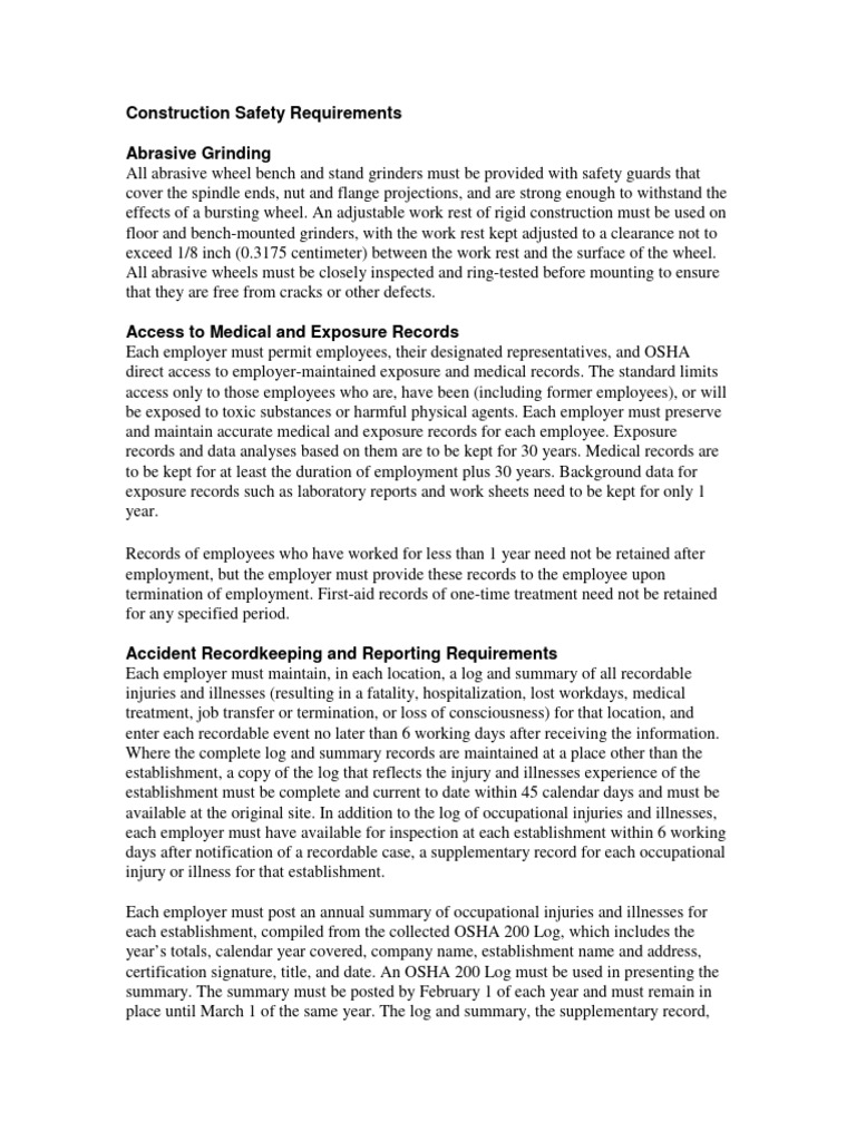 Construction Safety Requirements | PDF | Personal Protective Equipment ...