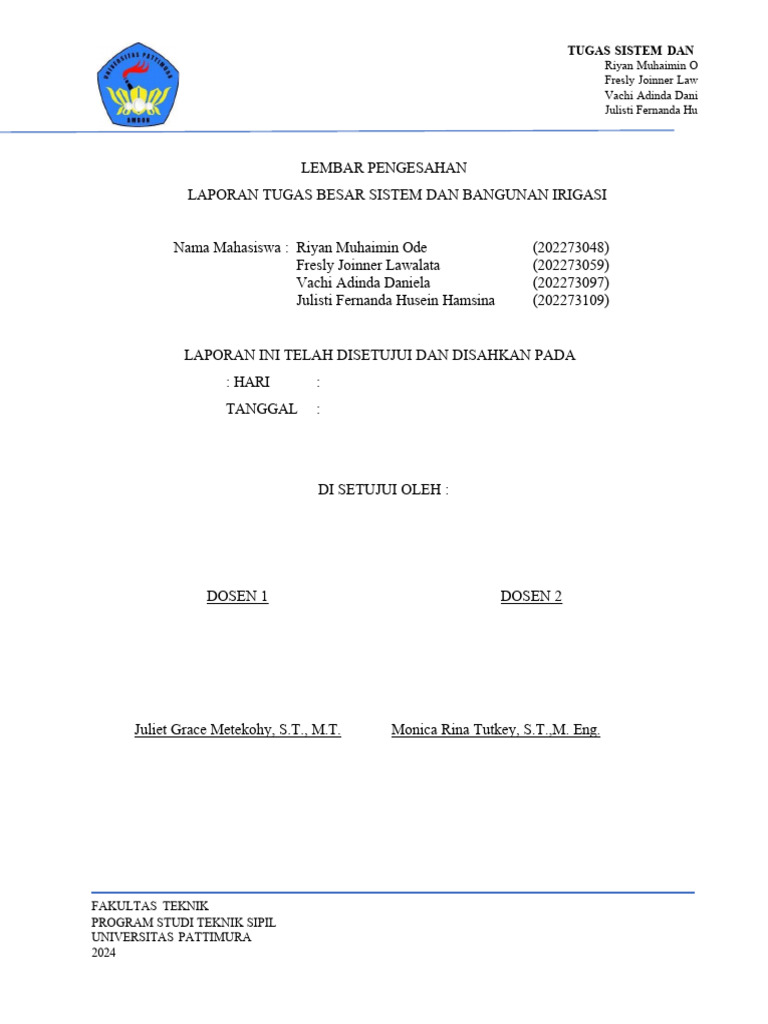 Laporan Sistem Dan Bangunan Irigasi Kel 2 | PDF