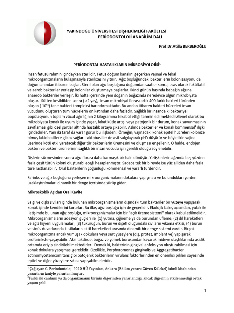 12 - Periodontal Hastaliklarin Mikrobiyolojisi - 18 | PDF