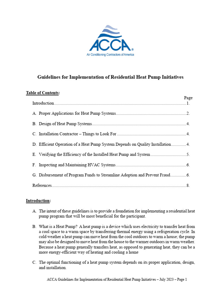 ACCA-Heat Pump IRA Guidelines | PDF | Ventilation (Architecture) | Heat ...
