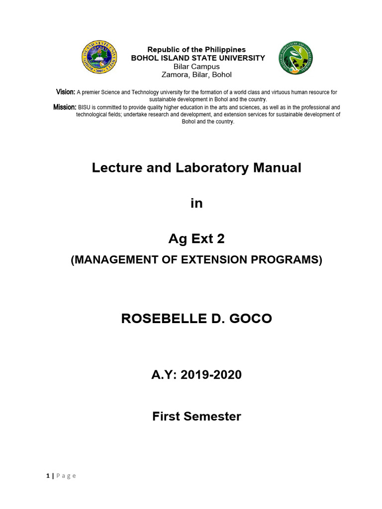 Ag Ext 2-Management of Extension Programs | PDF | Goal | Evaluation