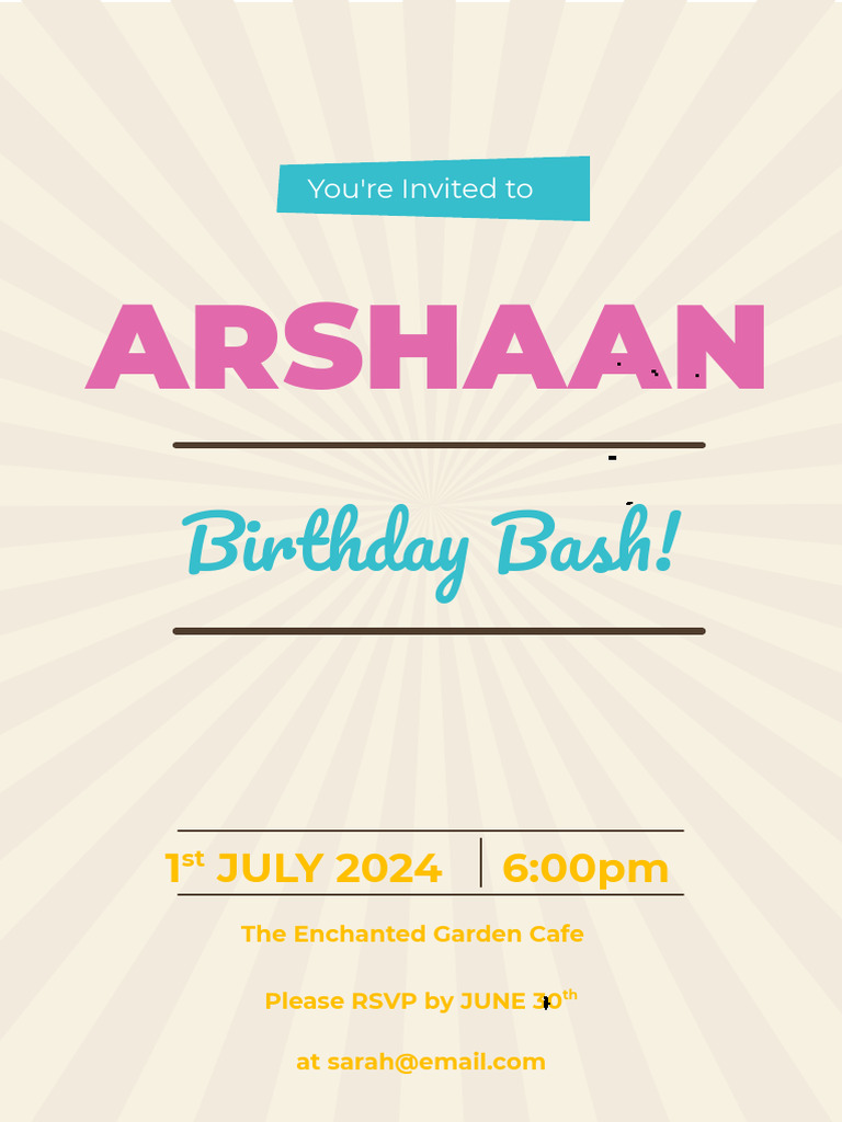 Birthday Invitation Template | PDF