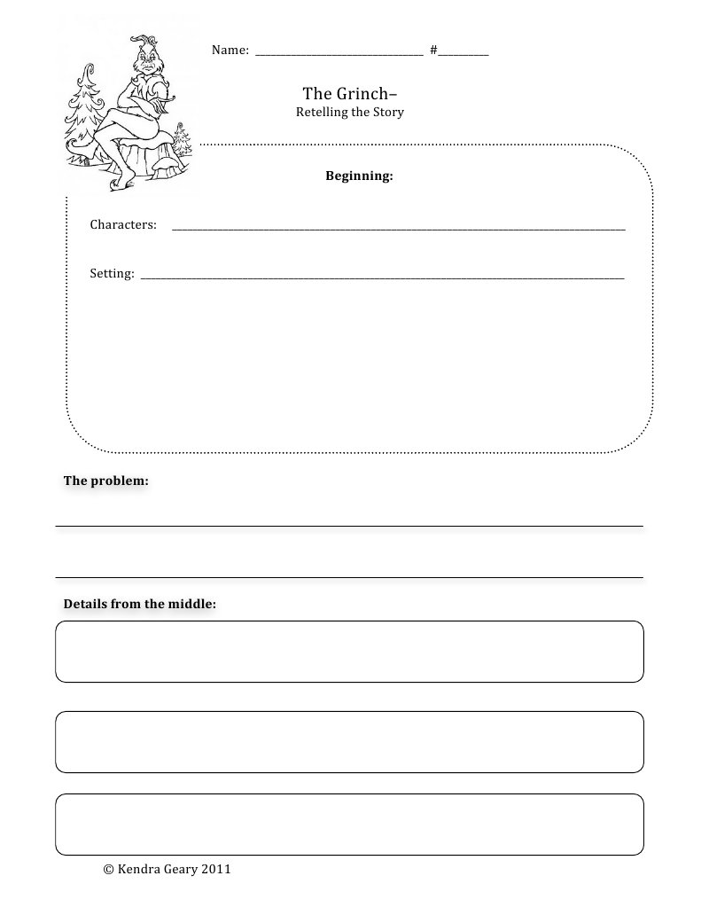 Grinch Story Retelling Template | PDF | Teaching Methods & Materials