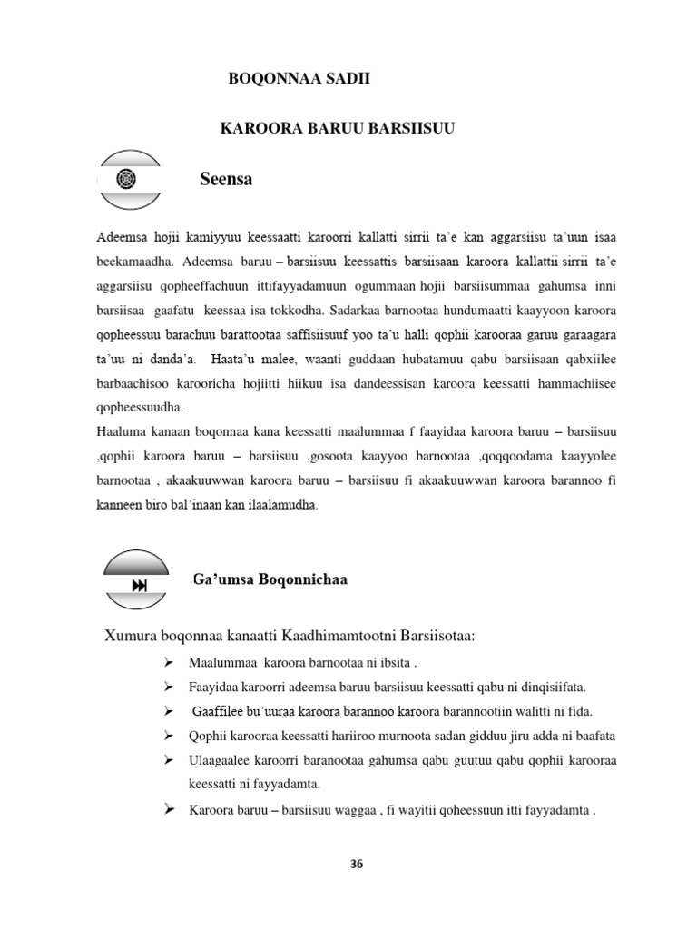 Karoora Baruu Barsiisuu Tecs 1231 | PDF