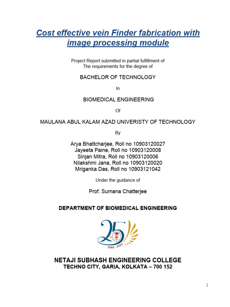 Cost Effective Vein Finder Fabrication With Image Processing Module Neww | PDF | Infrared ...