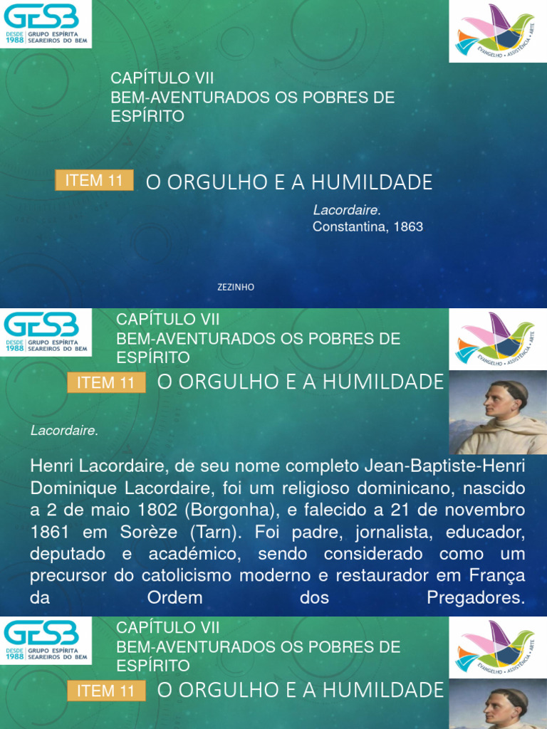 Orgulho e Humildade no Espiritismo | PDF | Religião e Espiritualidade