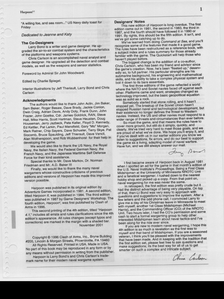 Harpoon 4.1 - Game Rules | PDF