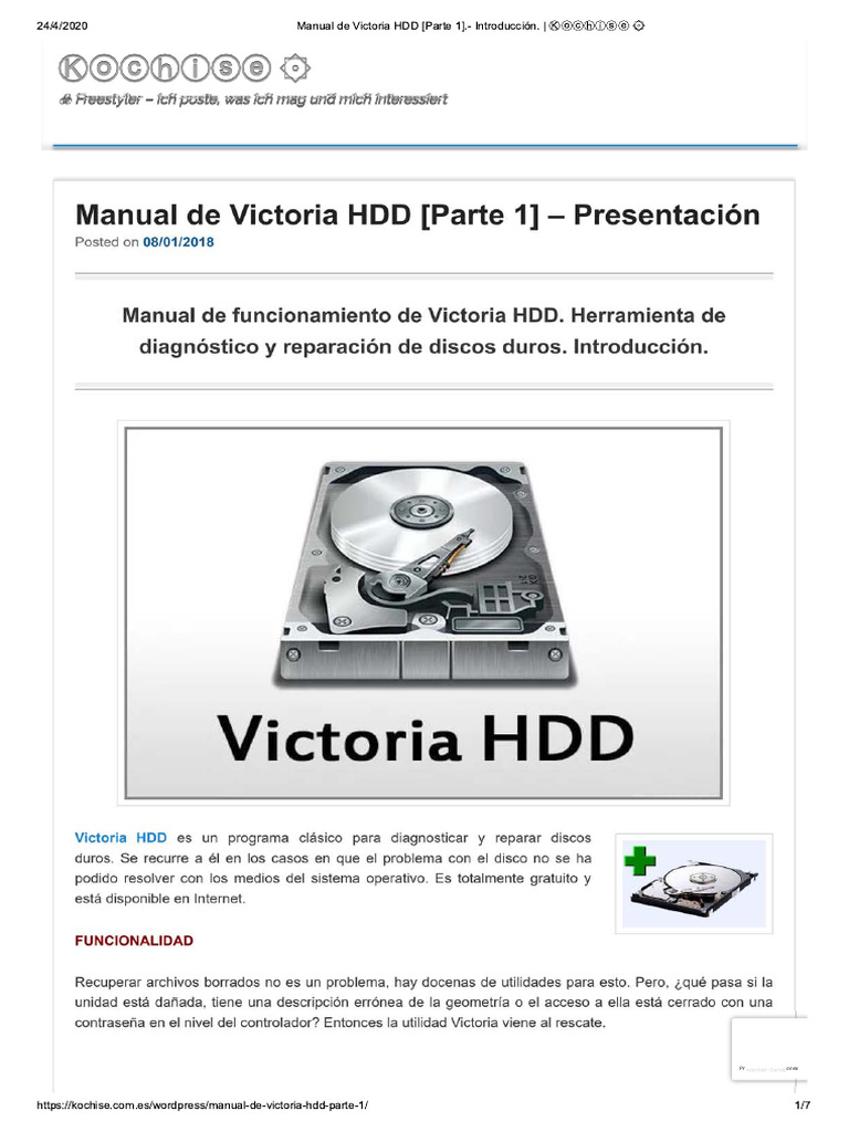 Manual de Victoria HDD [Parte 1].- Introducción | PDF