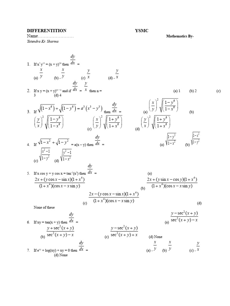 Class 12th Calculus Test | PDF | Mathematical Analysis | Calculus