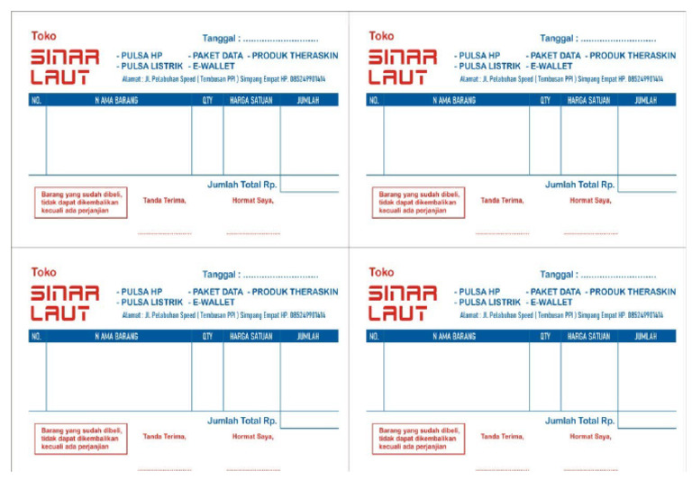 NOTA SINAR LAUT | PDF