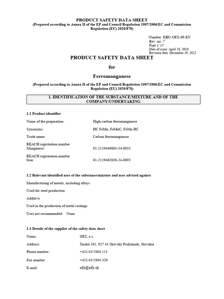 Msds Femn En | Download Free PDF | Occupational Safety And Health | Chemistry