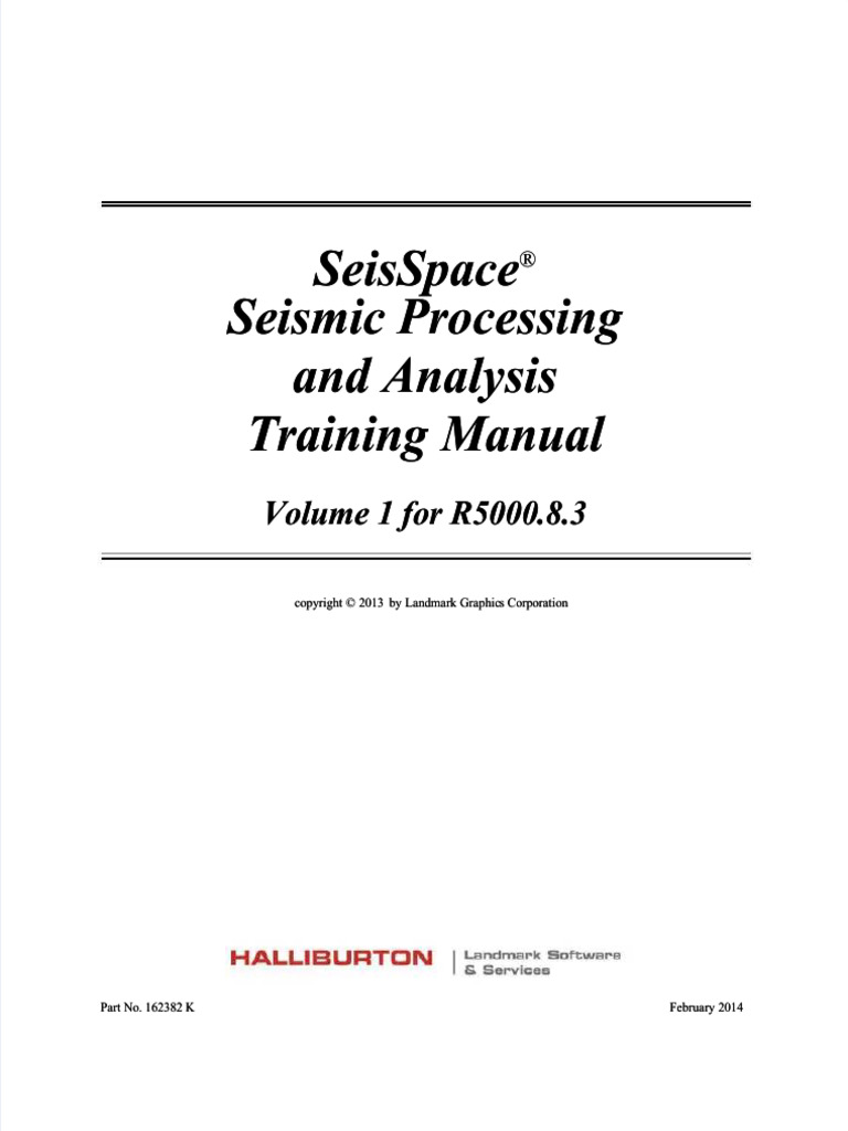 SeisSpace Seismic Processing and Analysis Training Manual Volume 1 For R5000.8.3 | PDF ...
