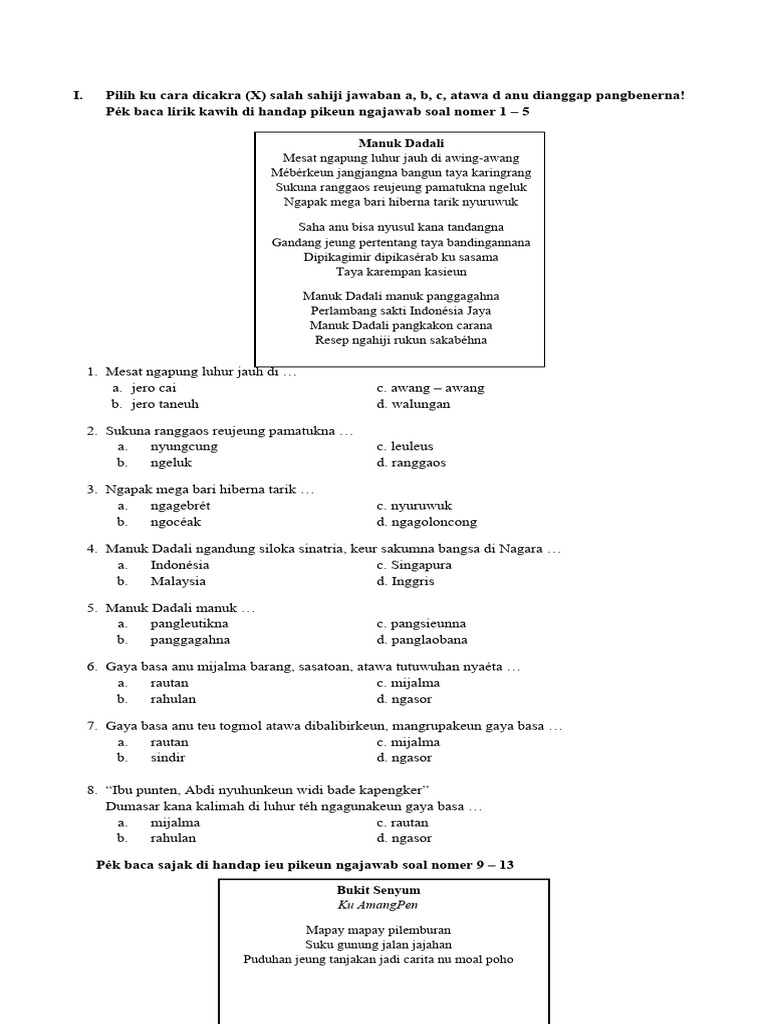 Latihan Bu Sunda | PDF