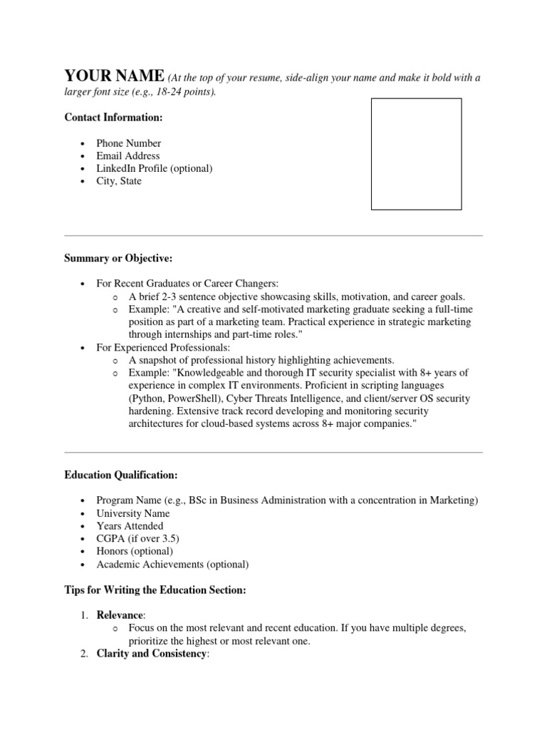 Sample Template For Resume & CV | PDF | Résumé | Fluency