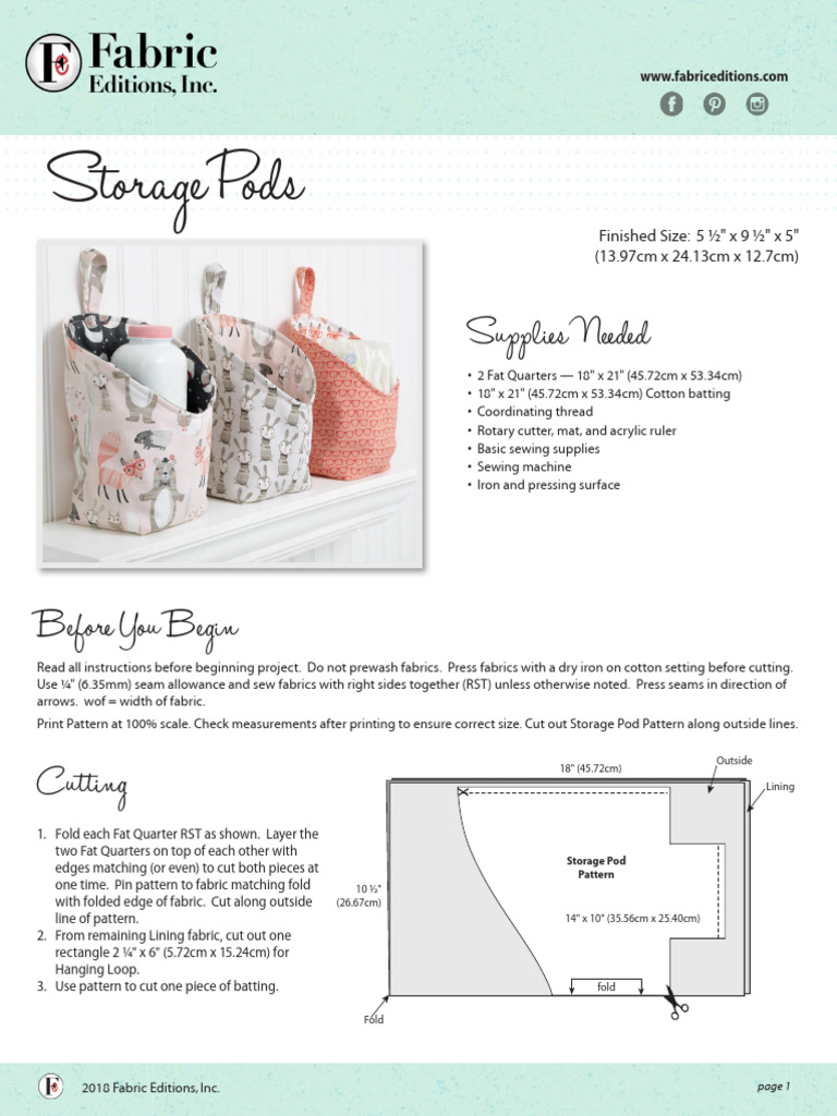 Storage Pods Instr 20180420074254 | PDF | Seam (Sewing) | Sewing