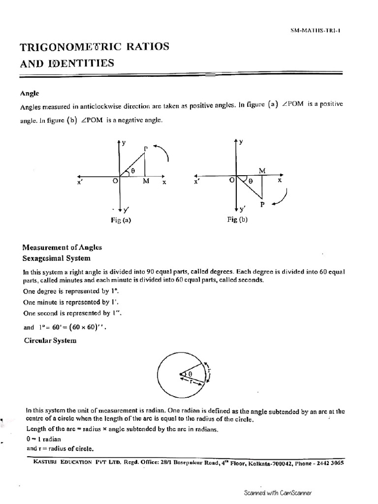 Trigonometric Ratios and Identities | PDF