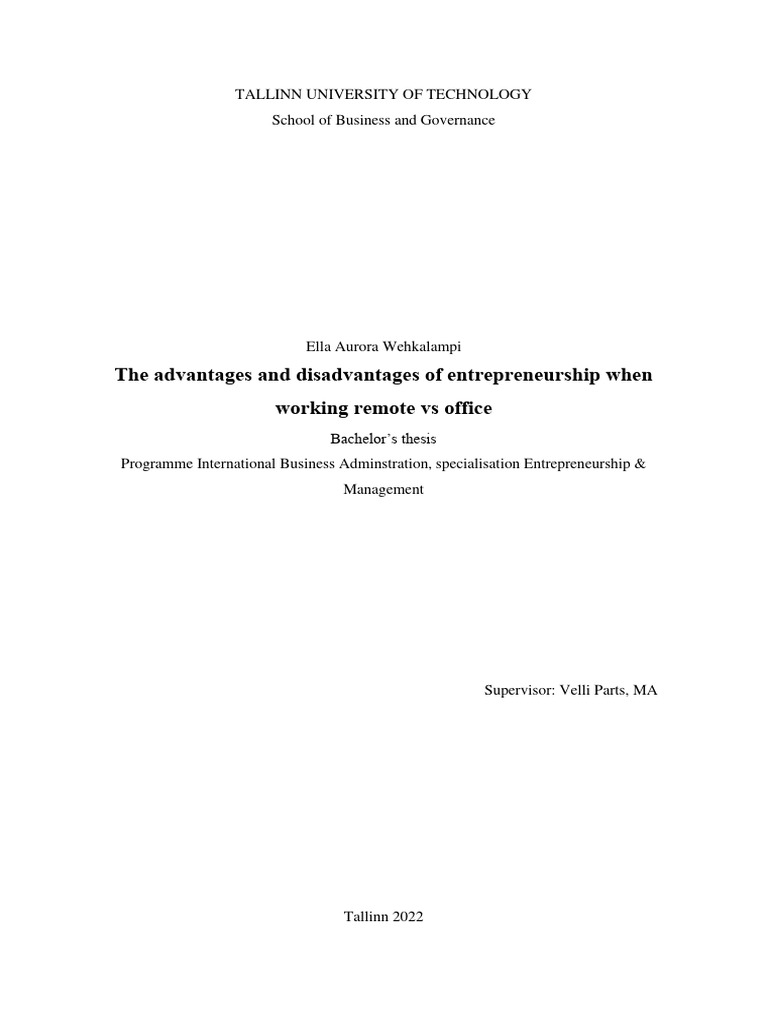 Advantages of WFH vs WFO for Entrepreneurs | PDF | Entrepreneurship ...
