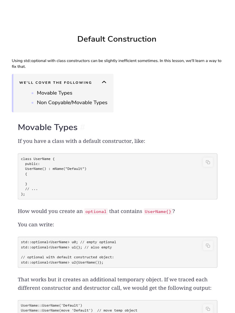 77 Default Construction | PDF | Constructor (Object Oriented Programming) | Programming