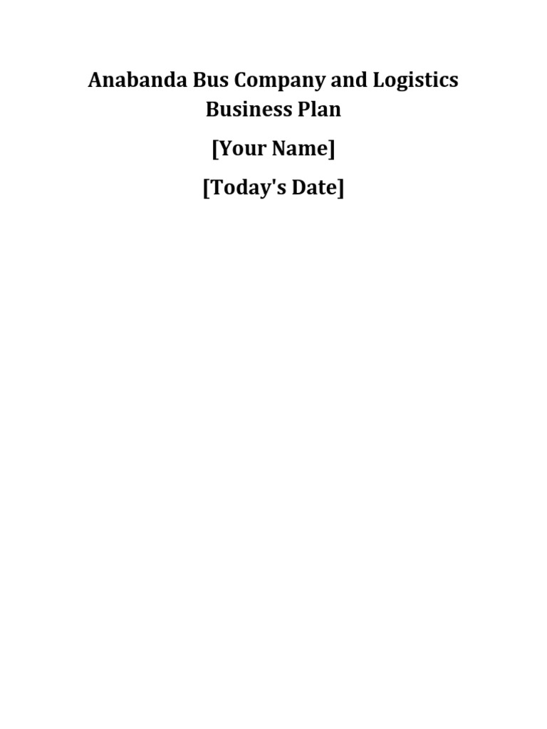 Anabanda Bus Company Business Plan | PDF | Transport | Mergers And ...