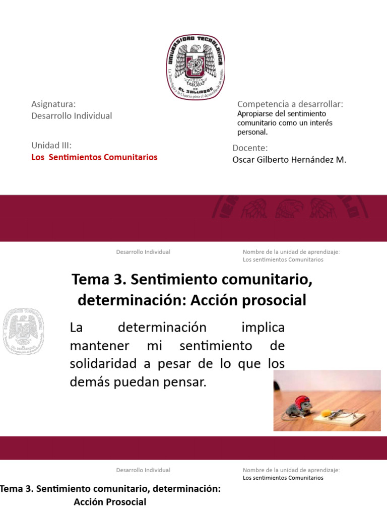 Sentimientos Comunitarios y Acción Prosocial | PDF | Motivacional ...