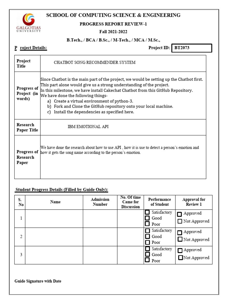 Progress Report Review 1 | PDF | Computer Engineering | Computer ...