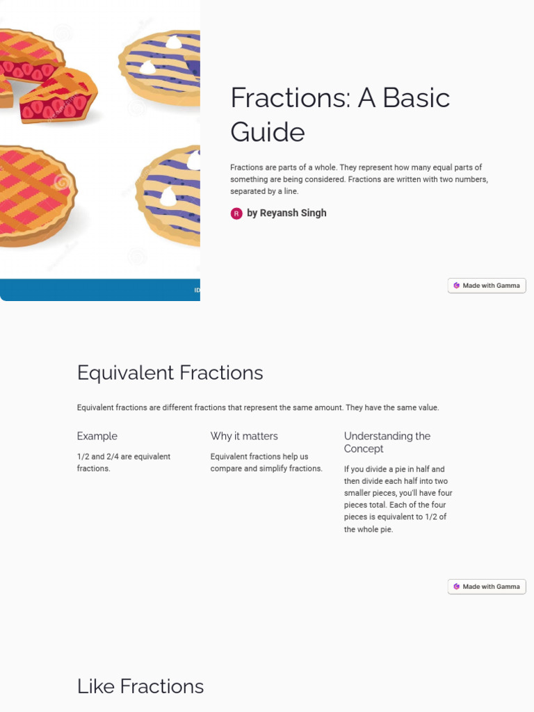 Fractions A Basic Guide | PDF | Mathematical Objects | Mathematical ...