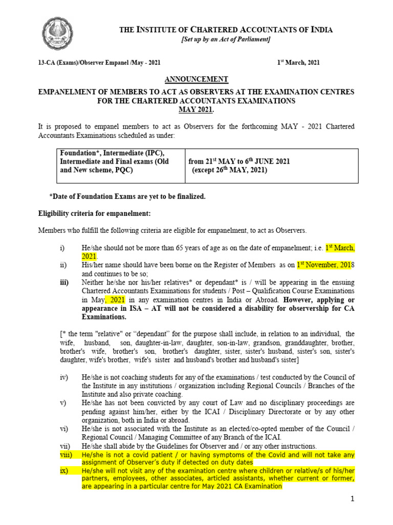 Obs Guidelines - Reg | PDF | Accounting