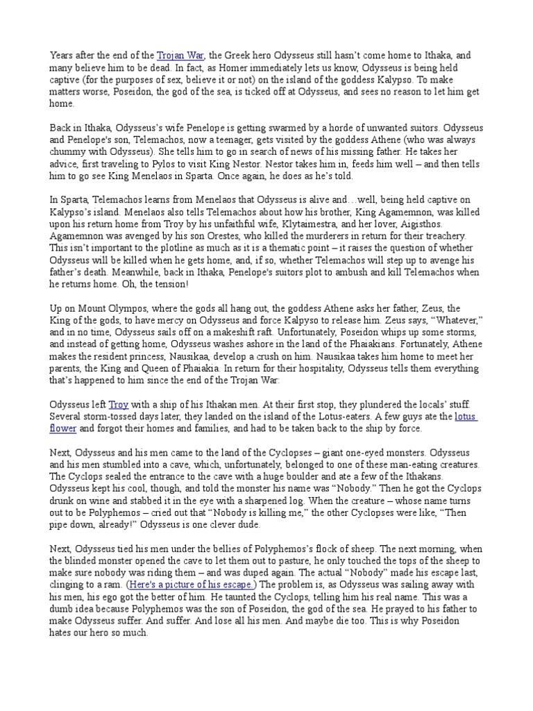 Odysseus's Wandering Trials and Triumphs: A Summary of Homer's Epic ...