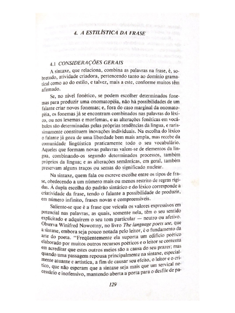 TEXTO 13 A Estilstica Da Frase | PDF