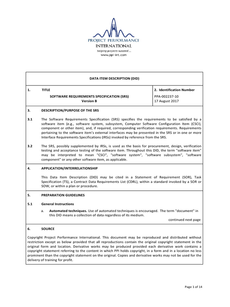DID Software Requirements Specification SRS | PDF | Specification ...