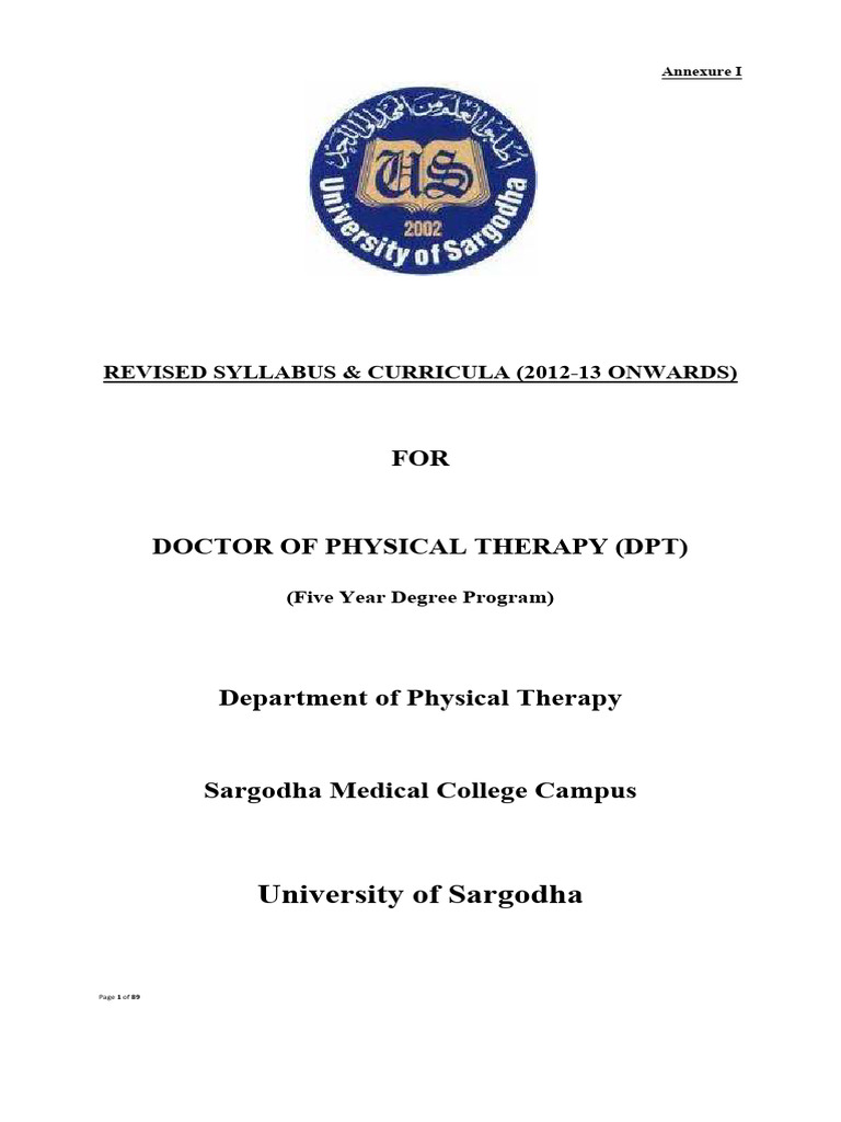 Latest DPT Curriculum Revised New Scheme | PDF | Spinal Cord | Heart