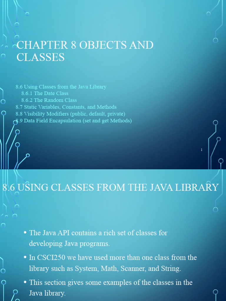 Week 3 - Lectures 1 and 2 - Chapter 8 | PDF | Class (Computer Programming) | Method (Computer ...