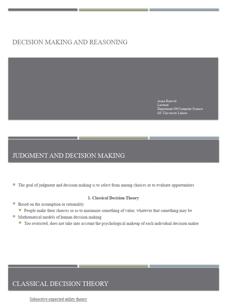 Decision Making and Reasoning Concepts | PDF | Deductive Reasoning | Logic