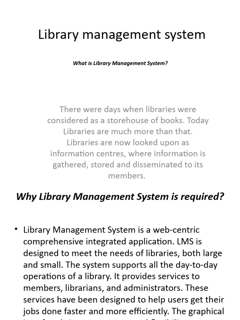 Library Management System | PDF | Libraries | Automation